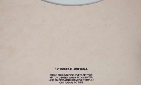 .250 Wall - Pipe Template 12" 90 Degree Saddle (12-90-250W)